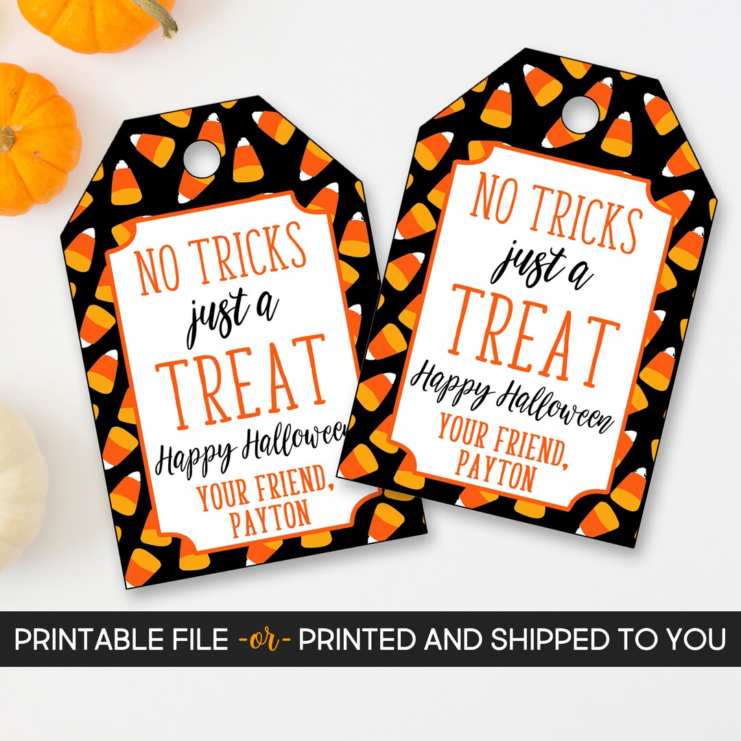 Halloween Tags, Halloween Treat Tags, Candy Corn Halloween Tags, Trick ...