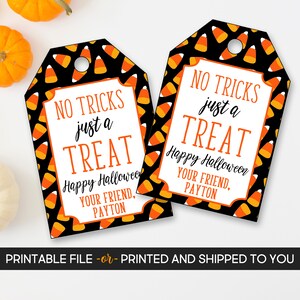Halloween Tags, Halloween Treat Tags, Candy Corn Halloween Tags, Trick ...