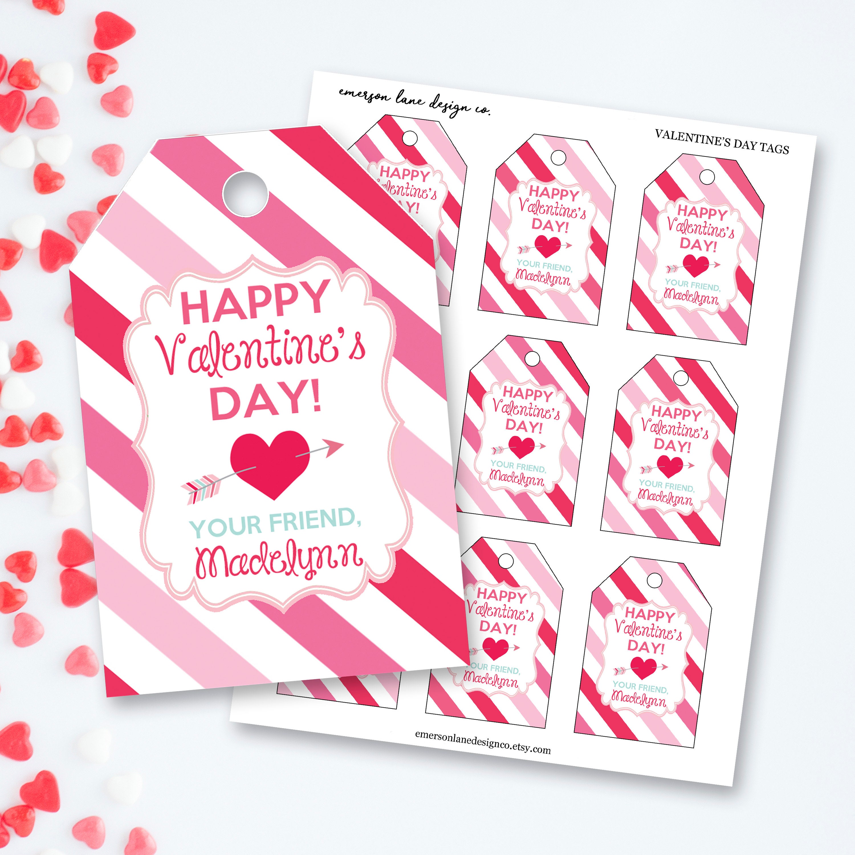 Valentine's Day Tag, Heart Valentine's Day Tag, Valentine's Tag ...