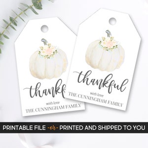 Thanksgiving Tags, Thanksgiving Favor Tags, Printable or Printed ...