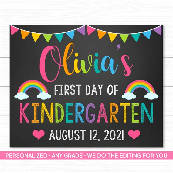 First Day of School Sign Rainbow First Day of School Sign | Etsy