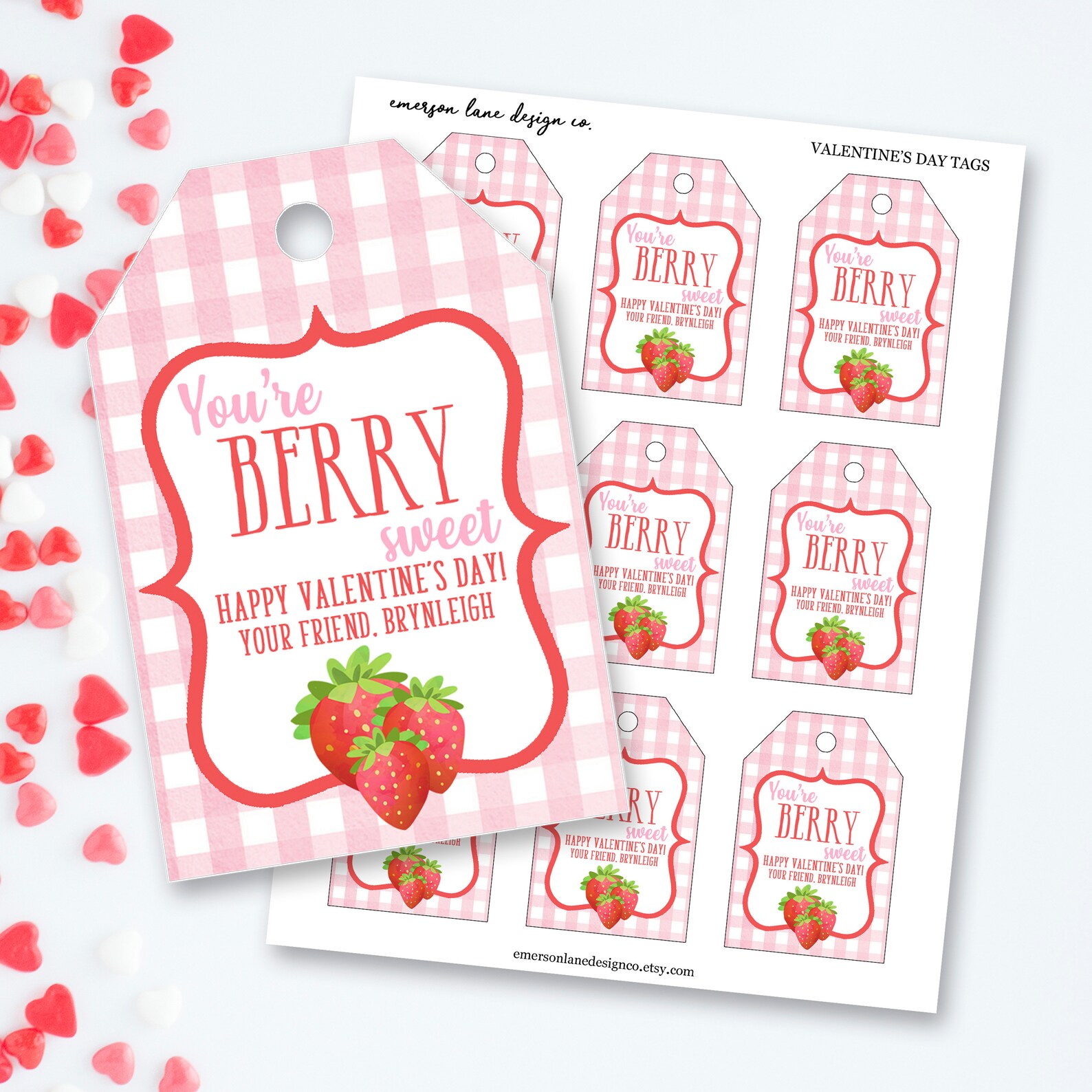 Valentine's Day Tag You're Berry Sweet - Etsy
