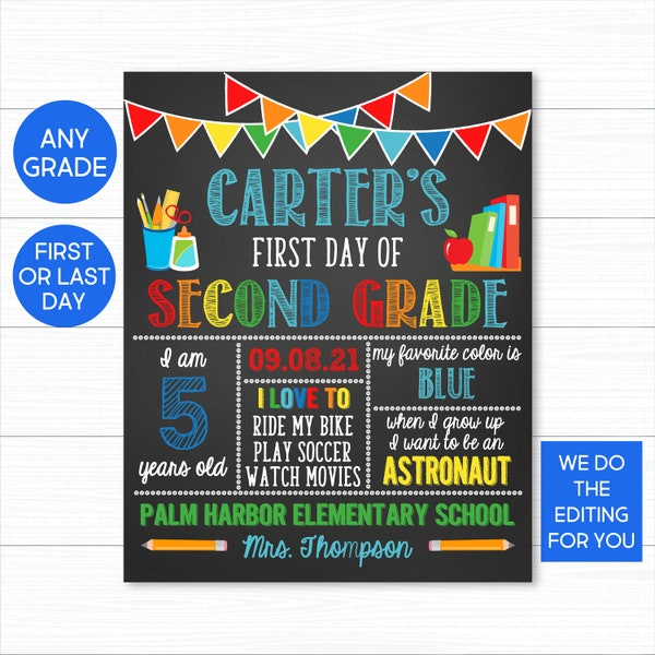 First Day Chalkboard - Etsy