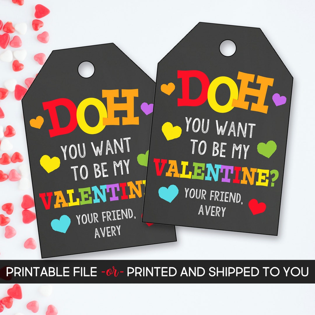 Valentine's Day Tag, Playdough Valentine's Tag, Colorful Valentines ...