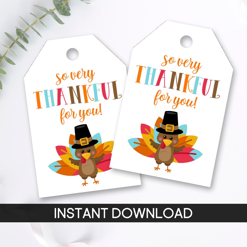 PRINTABLE Thanksgiving Tags Thanksgiving Treat Tags Thankful - Etsy