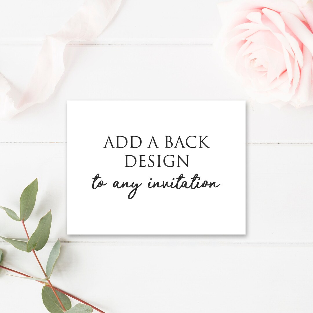 Custom Invitation Back Design Add-on - Etsy