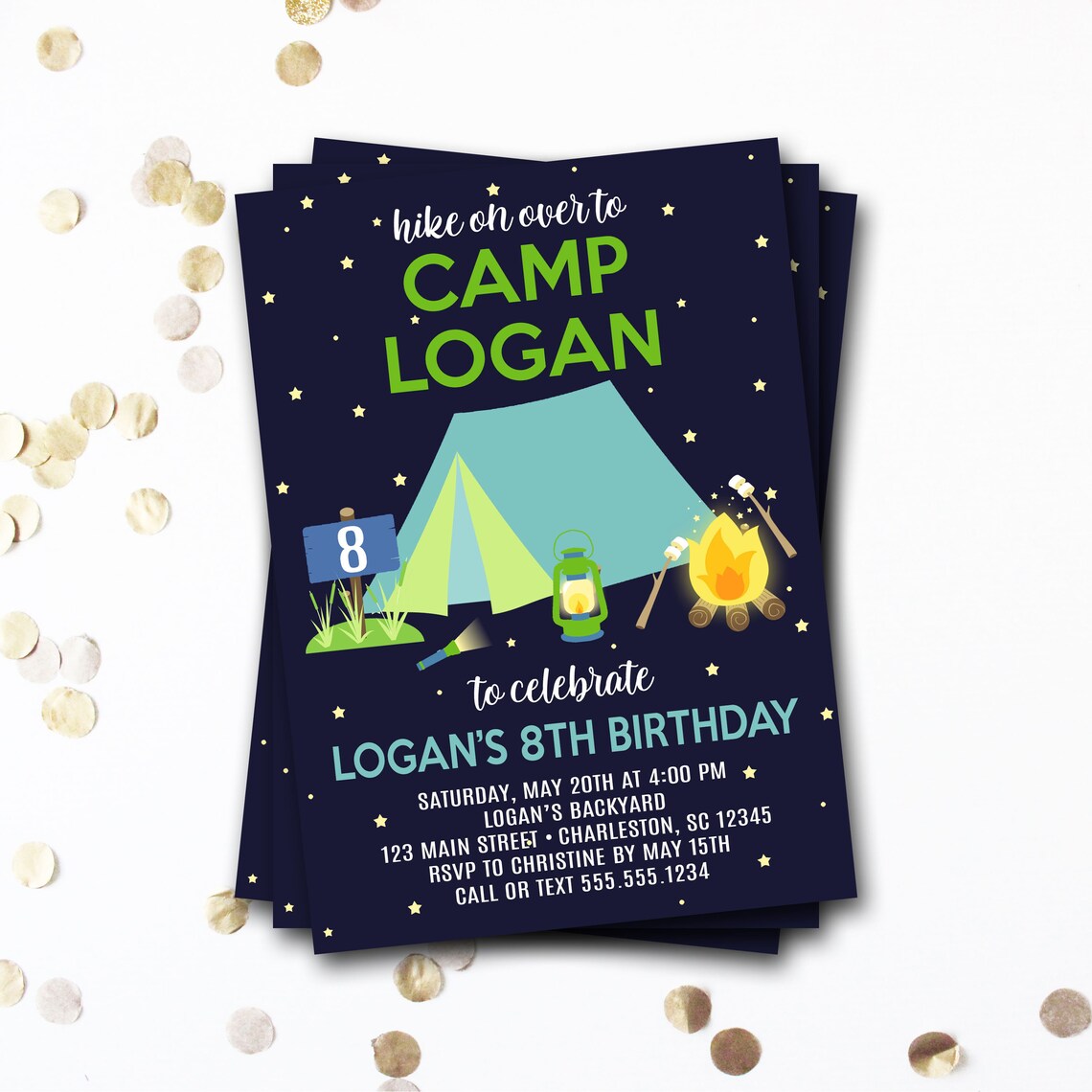 Camping Birthday Invitation Camping Invitation Camping - Etsy