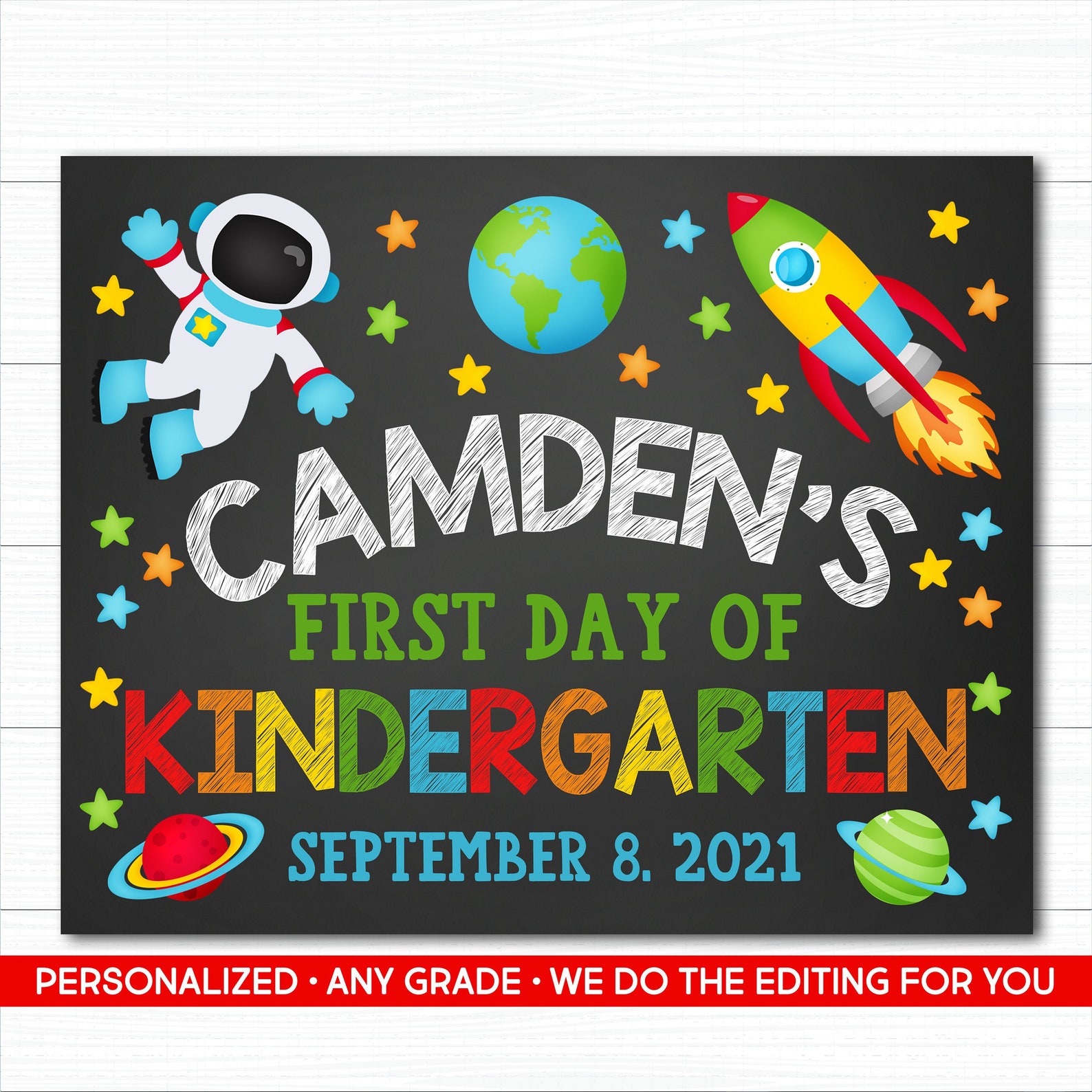 First Day of School Sign PRINTABLE Astronaut First Day of - Etsy