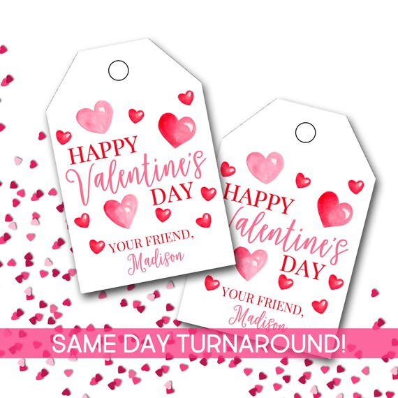 Hearts Valentine's Day Tag Hearts Valentine's Tag | Etsy