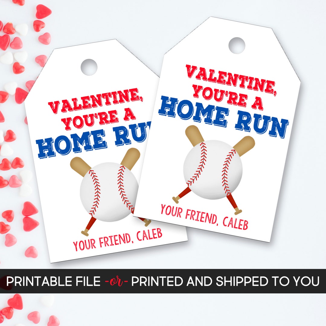 Baseball Valentine's Day Tag, Baseball Valentine's Tag, Sports Tags ...