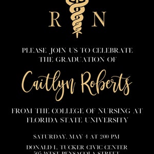 Nursing Graduation Invitation, Nursing School Graduation Invitation, RN ...