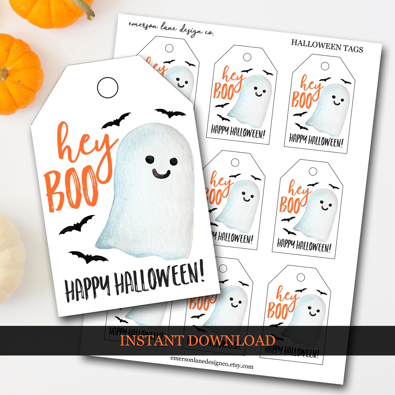 Halloween Tags Hey Boo Halloween Tags Ghost Halloween Tags | Etsy