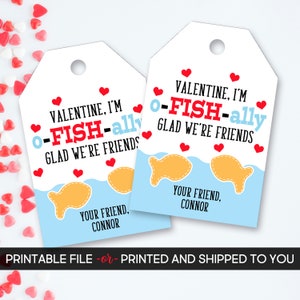 Fish Valentine's Day Tag, Goldfish Valentine's Tag, O-fish-ally, Fish ...