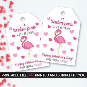 Flamingo Valentine's Day Tag, Flamingo Valentine's Tag, Tickled Pink ...