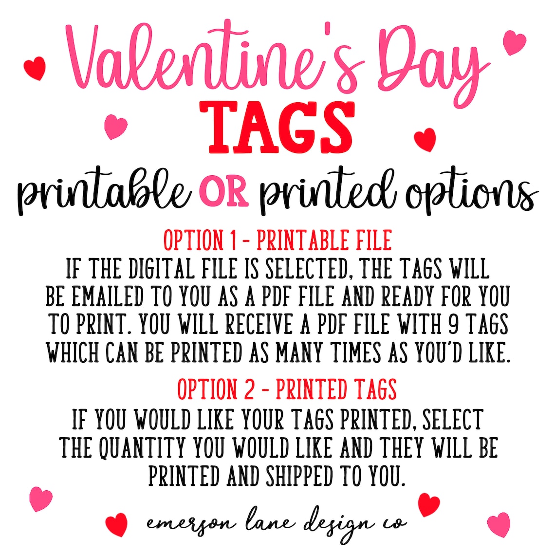 Valentine's Day Tag, Girl Valentine's Tag, Hearts Valentine's Tag ...