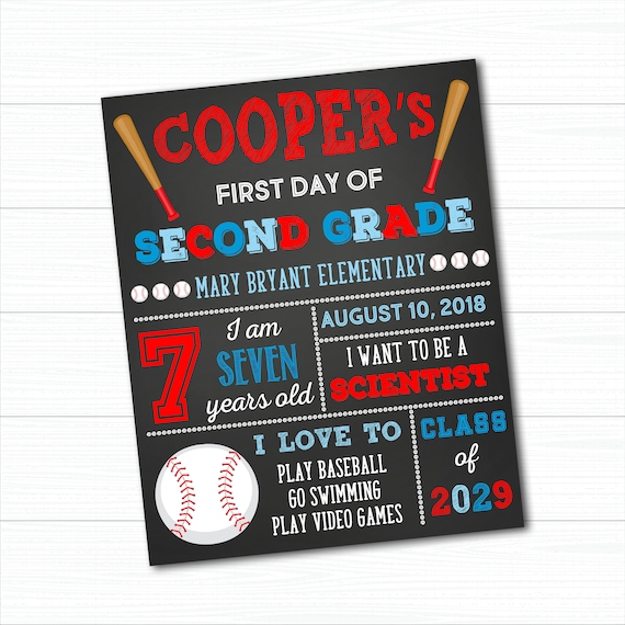 Baseball First Day Of School Sign Back To School Sign First | Etsy