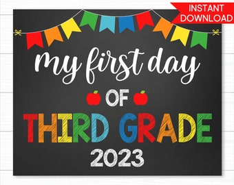 PRINTABLE First Day of Third Grade Sign Instant Download - Etsy