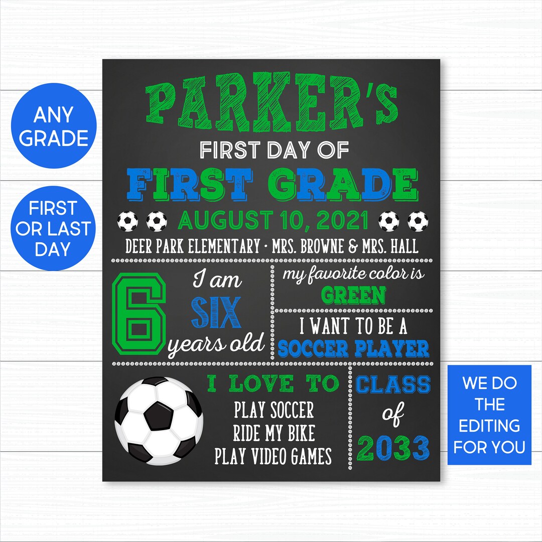 Soccer First Day of School Sign, Back to School Sign, First Day of ...