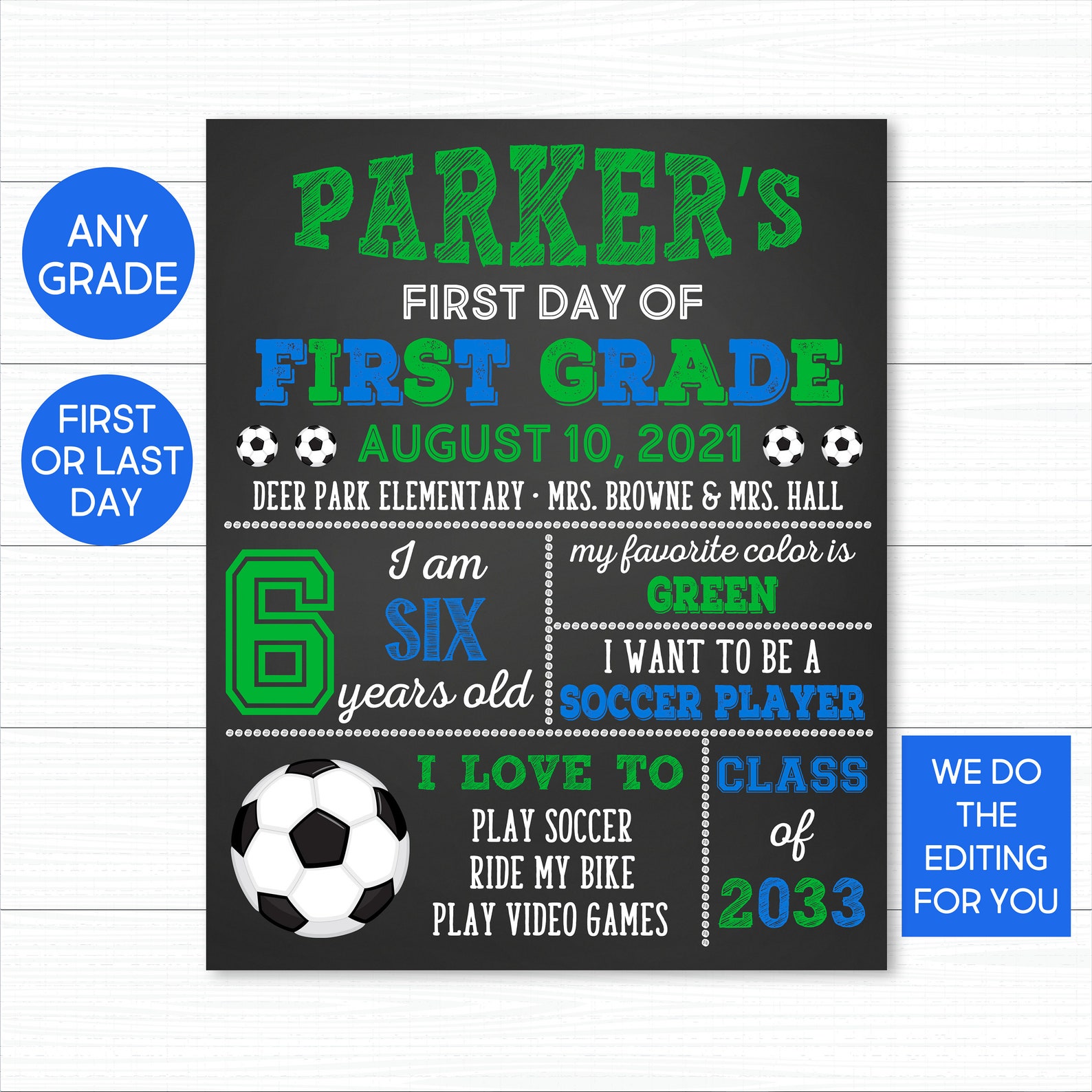Soccer First Day of School Sign Back to School Sign First - Etsy