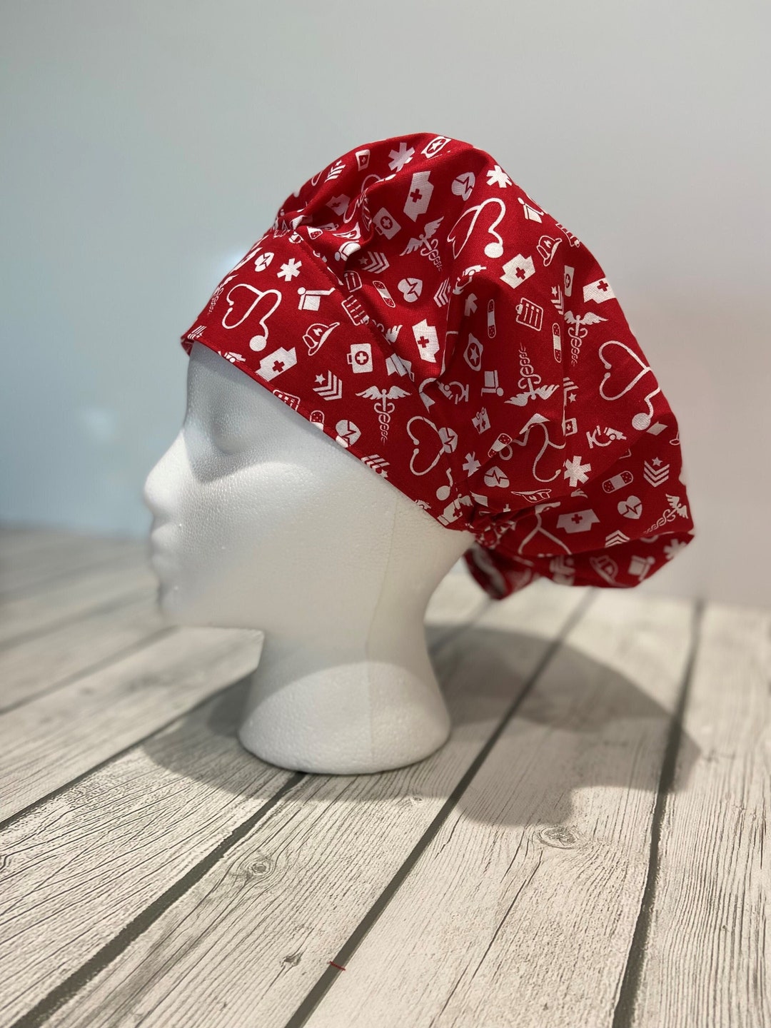 First Responder Icons Scrub Cap Long Hair Bouffant Surgical - Etsy