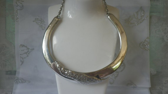 Sterling Silver Choker Collar Necklace Signed Etsy