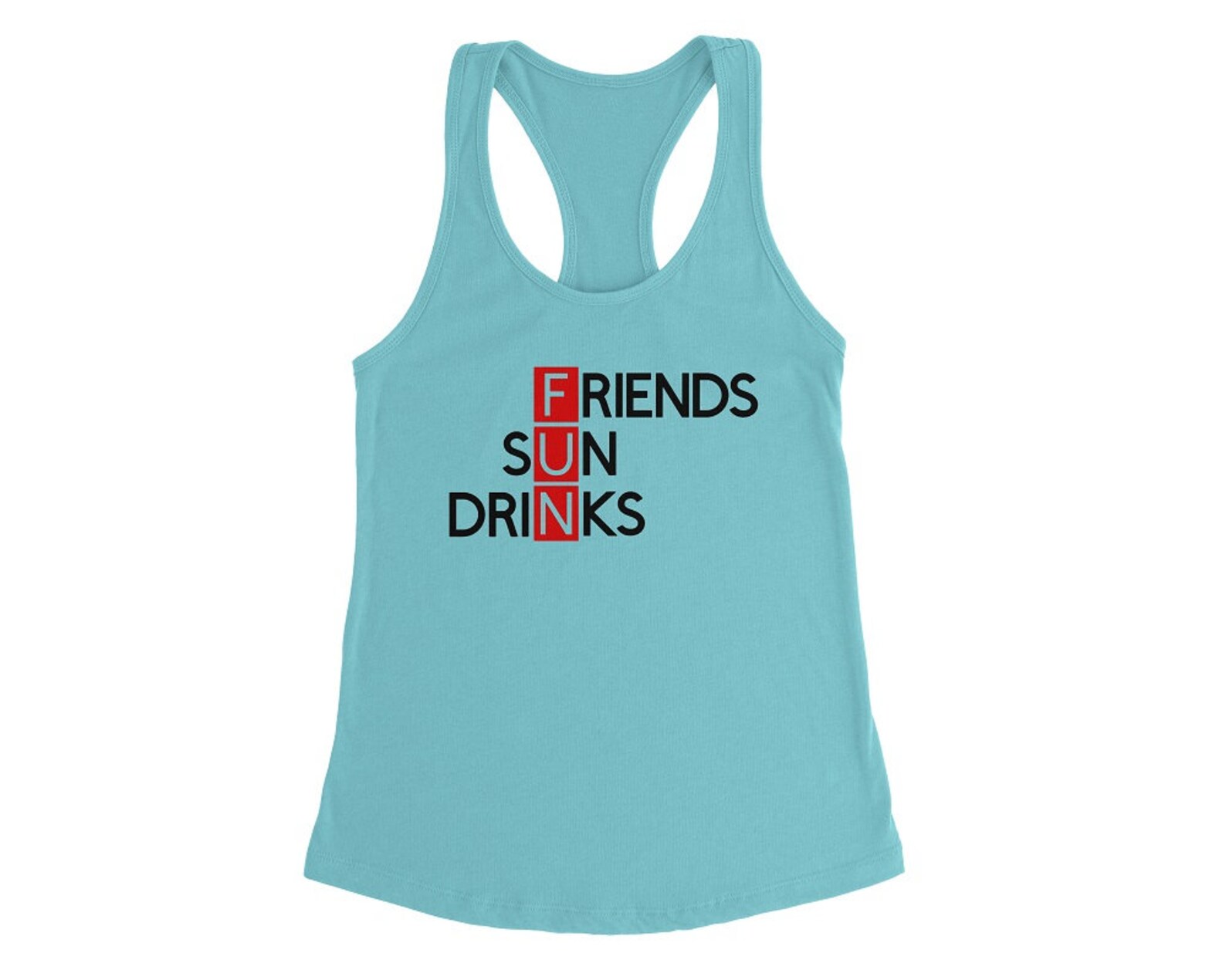 Friends, Fun, Drinks & Beach Tank Top, Custom Vacation Tank Top, Custom ...