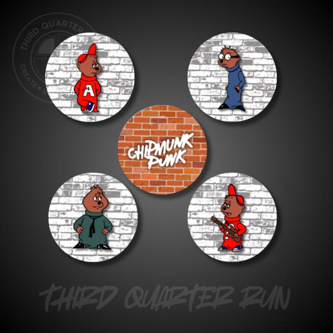 Chipmunk Punk Alvin & the Chipmunks Button or Magnet 5-pack - Etsy