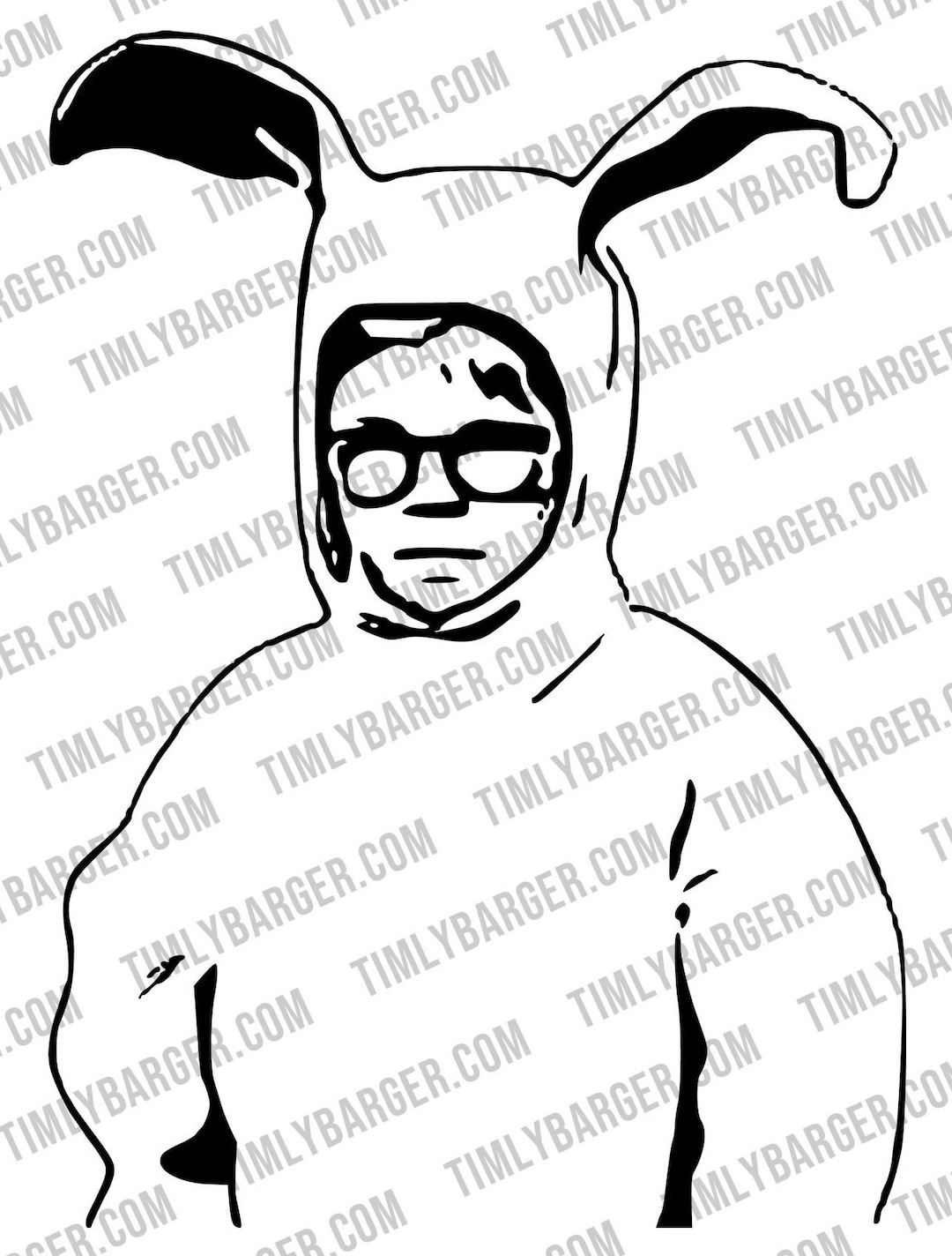 A Christmas Story Ralphie Parker Bunny Pjs Download PNG & SVG (Instant ...