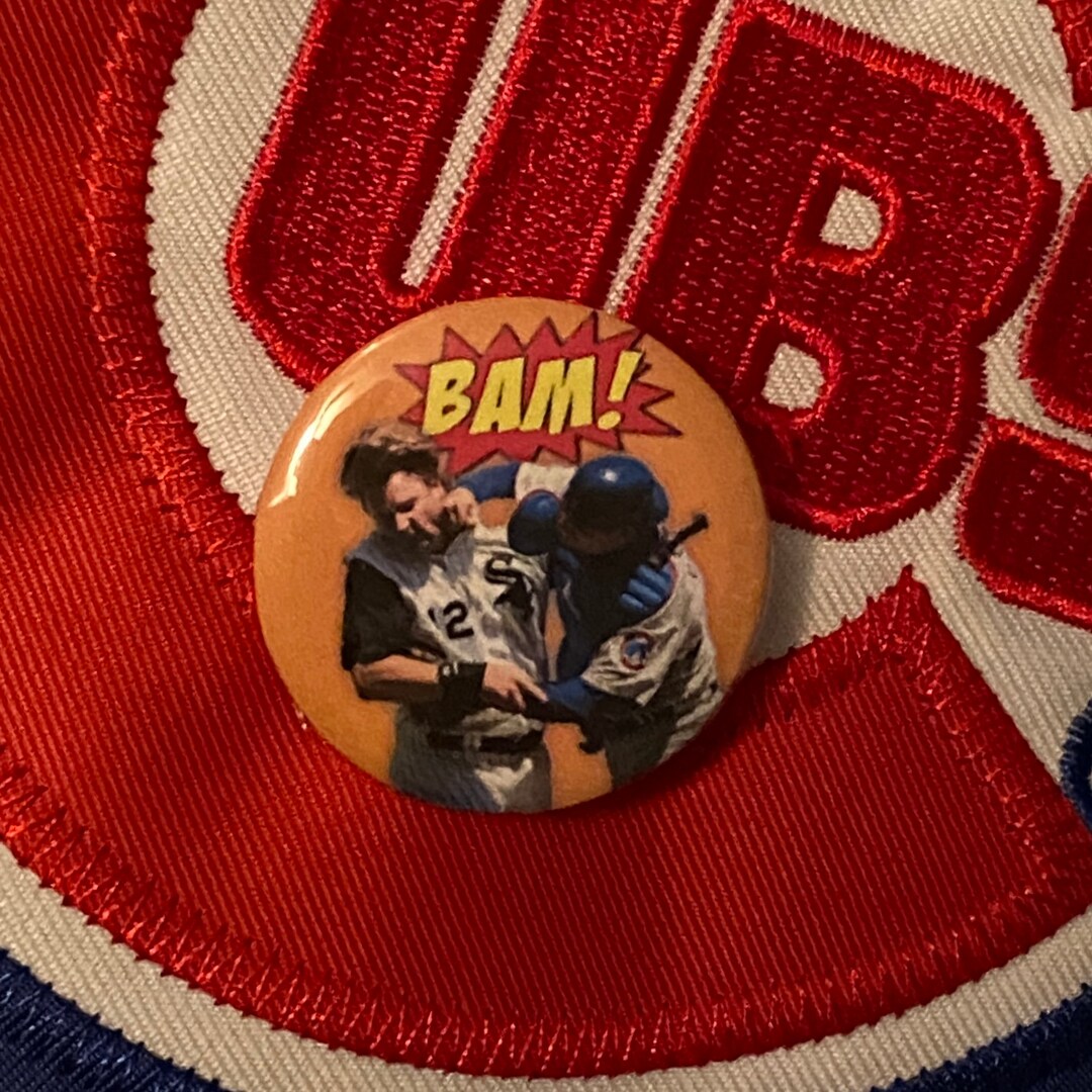 Barrett Vs. Pierzynski Punch Button or Magnet Chicago Cubs White Sox ...