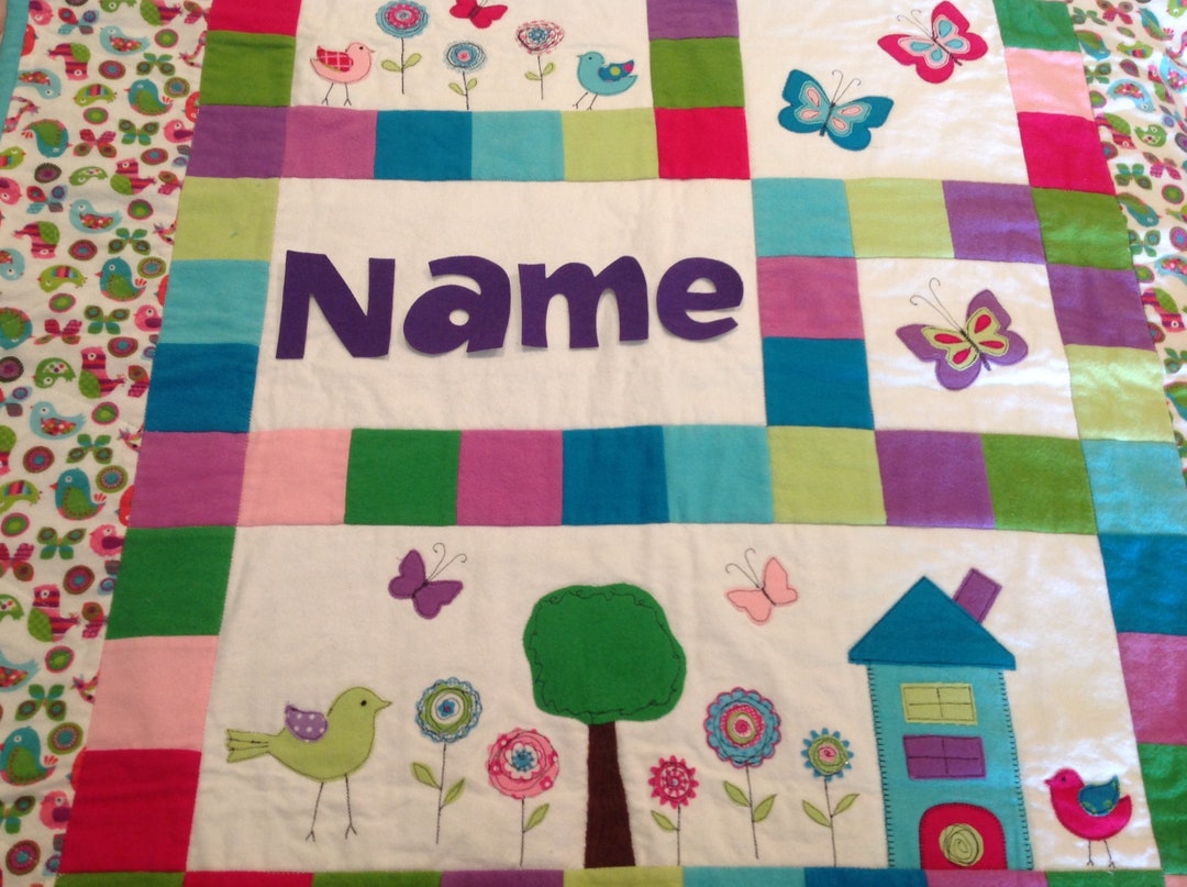 Personalized Crib Quilt Baby Quilt Baby Blanket Quilted Baby Blanket ...