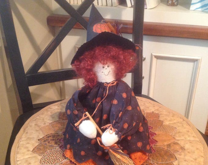 Halloween Witch Stump Doll Country Halloween Witch Farmhouse Halloween ...
