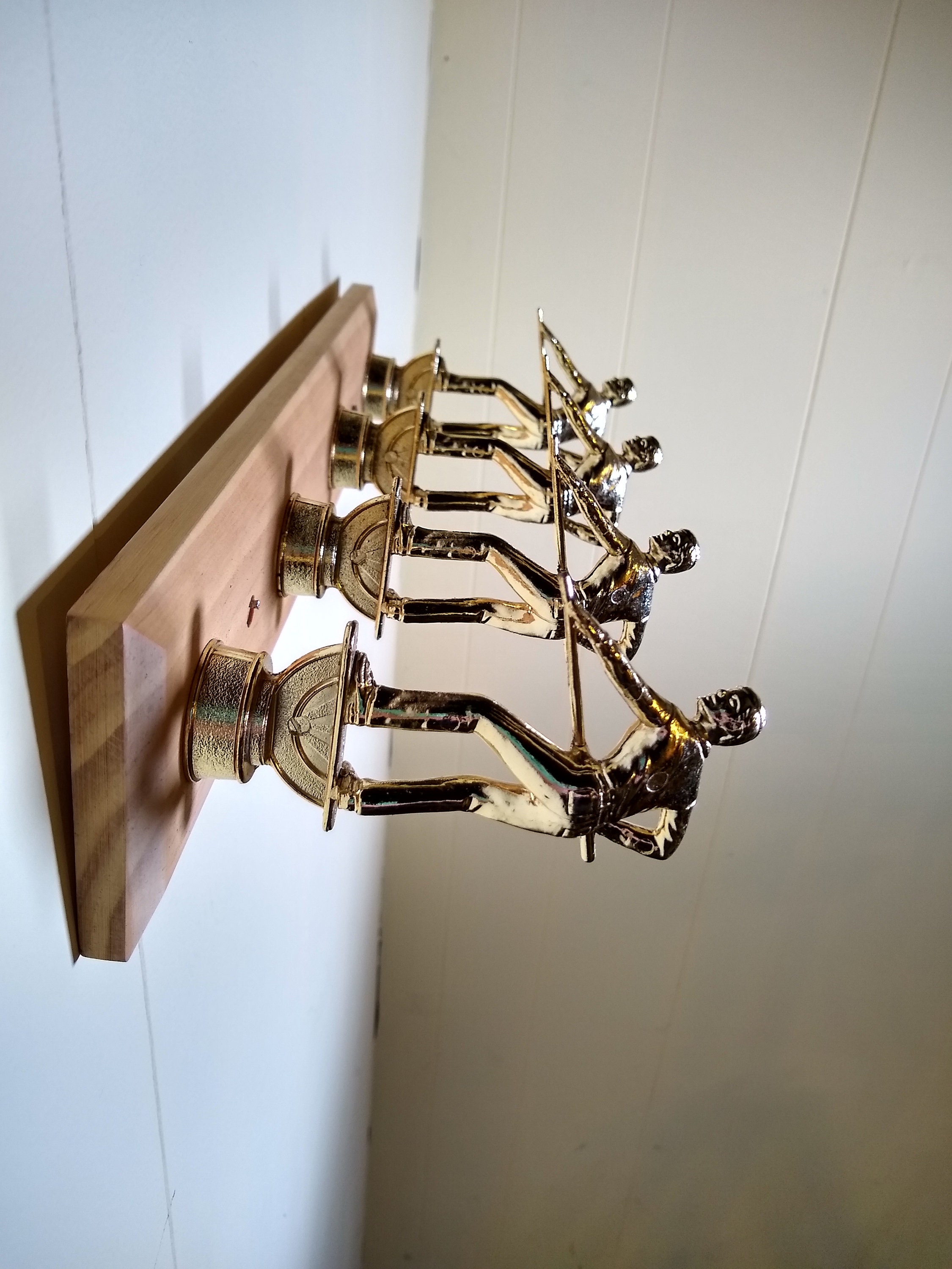 Vintage Metal Trophy Hook Rack Mens Pool Player Billiards Snookers ...