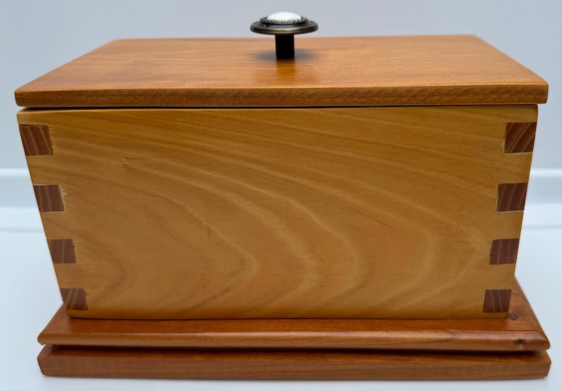 Cypress and Cherry Wood Medium Box | Hand-crafted in the USA | Lift-top ...