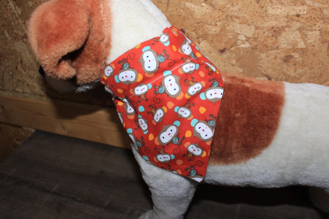 RED MONKEY Over the Collar Bandana - Add a Your Pets Name - Etsy