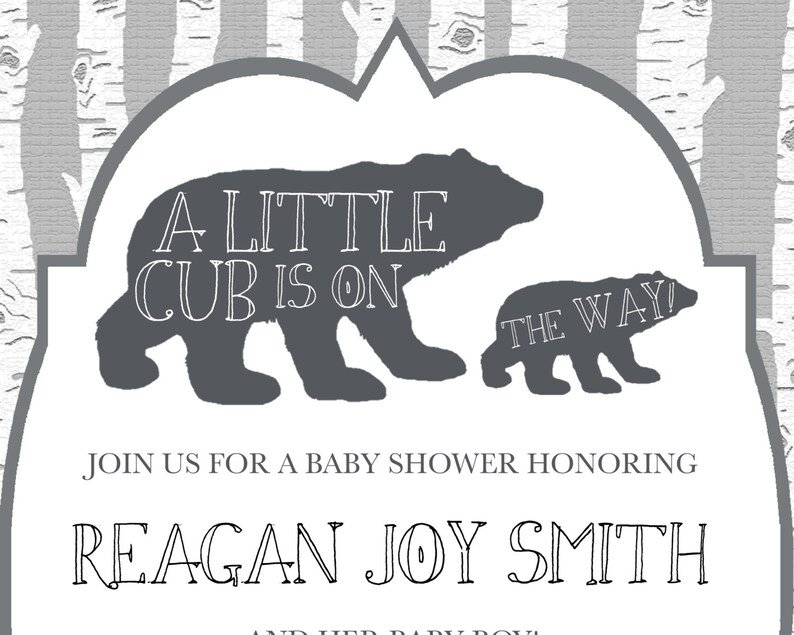 A Little Cub Is On The Way Woodland Creature Baby Shower | Etsy