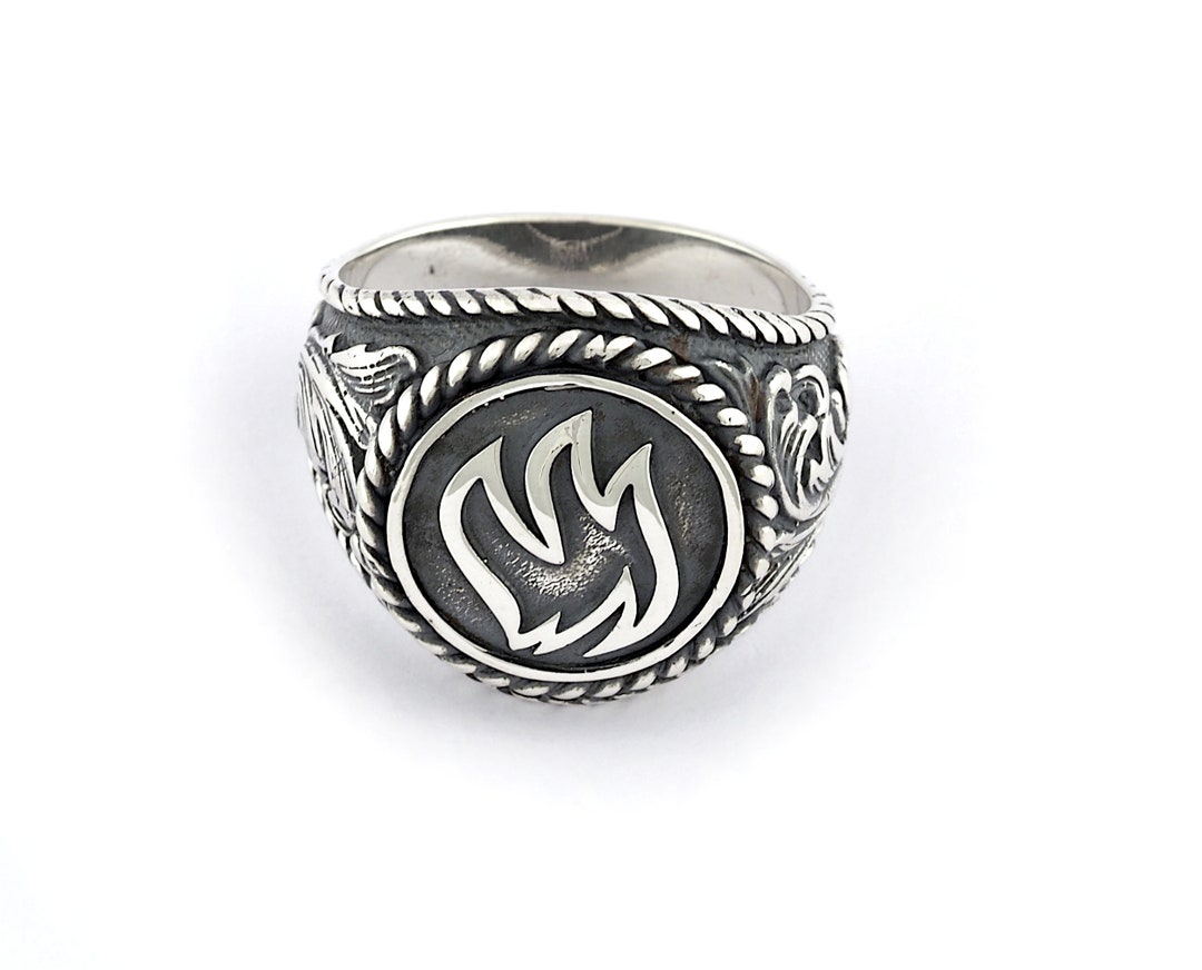 Fire Element Signet Ring 925 Sterling Silver - Etsy