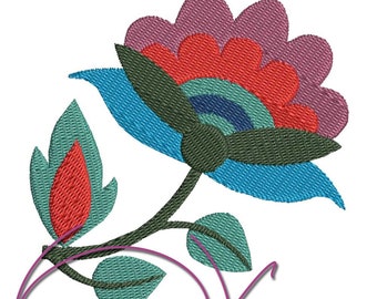 Machine Embroidery Design Flower PES Instant Download 4x4 7x5 | Etsy