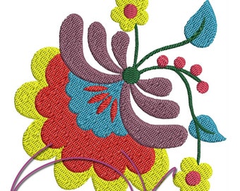 Machine Embroidery Design Flower PES Instant Download 4x4 7x5 - Etsy
