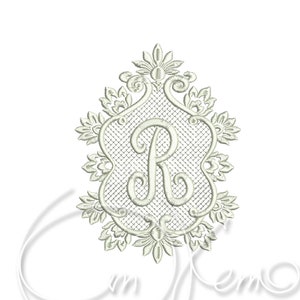 Machine Embroidery Design - Monogrammed Lace Letter R 4x4 Hoop 7x5 Hoop ...