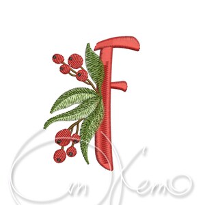 Machine Embroidery Design - Letter F, Christmas Initials, Jingle Bells ...