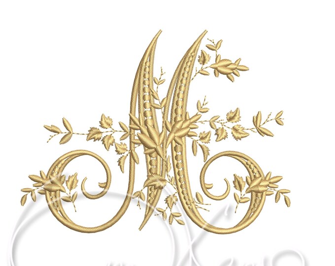 Machine Embroidery Design Capital Letter M Digitized Victorian Alphabet ...