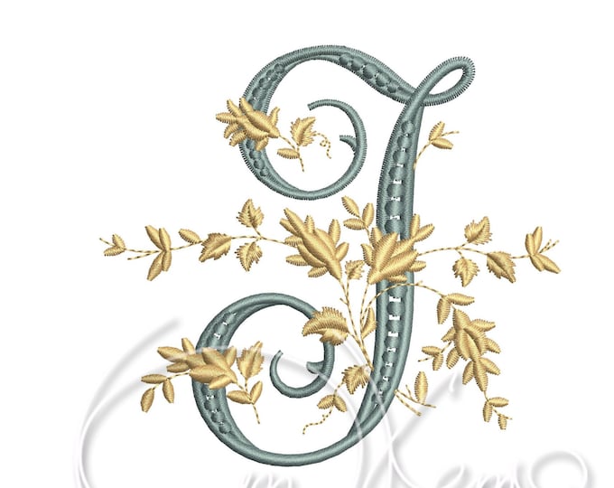 Machine Embroidery Design Capital Letter J Digitized Victorian - Etsy