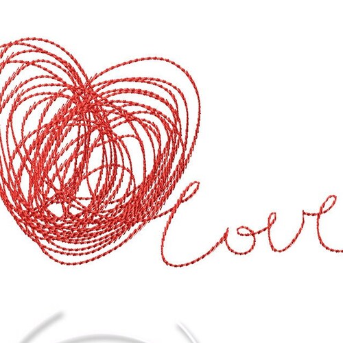 Love Embroidery Design Heart Machine Embroidery Design | Etsy