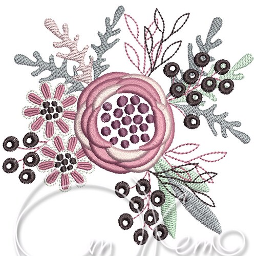 Machine Embroidery Design Flower Decoration PES Instant - Etsy