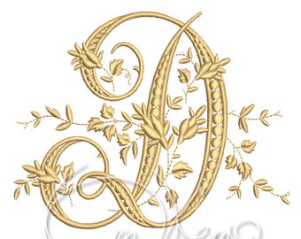 Machine Embroidery Design Capital Letter D Digitized Antique | Etsy