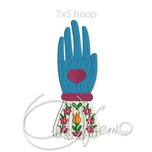 MACHINE EMBROIDERY DESIGN - Milagros Gloved Hand, Mexican Tin Milagros ...
