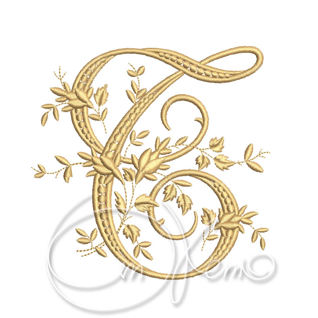 Machine Embroidery Design Capital Letter T Digitized Victorian Alphabet ...