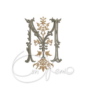 Machine Embroidery Design Capital Letter M Digitized Antique Alphabet ...