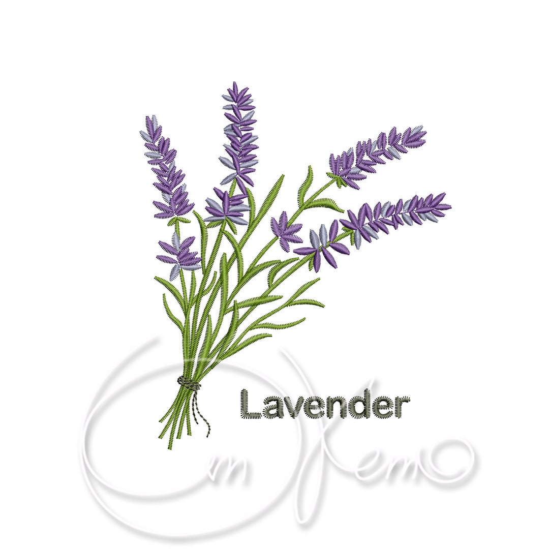 Machine Embroidery Design - Lavender Bouquet Embroidery PES Instant ...