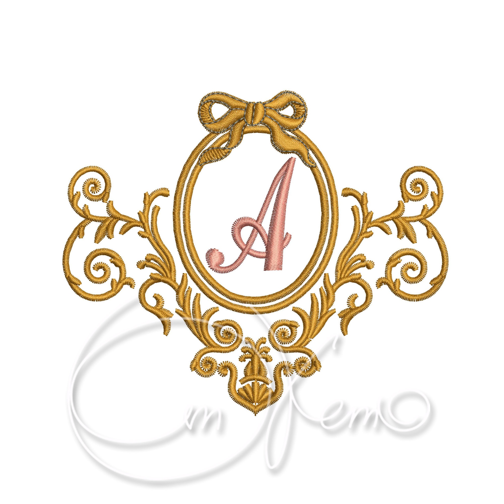 MACHINE EMBROIDERY DESIGN Cameo Letter A Vintage Monogram - Etsy